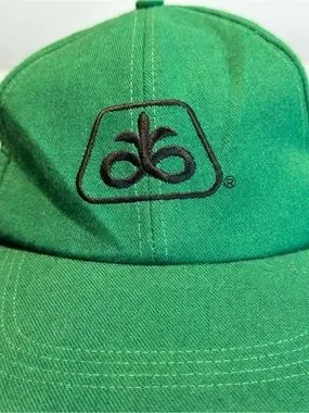 Accessories | Green Hat With Embroidered Black Logo | Poshmark
